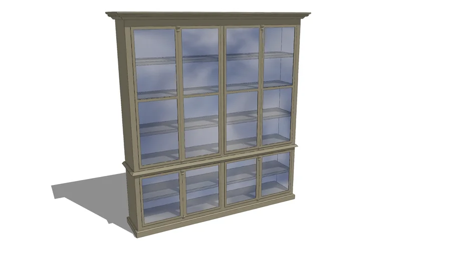 High wooden closet with glass doors | 3D Warehouse