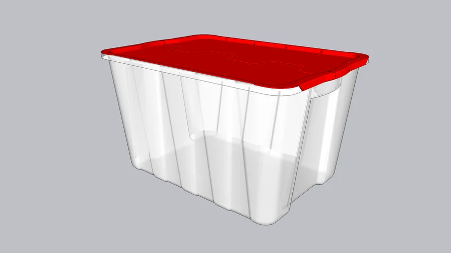 HDX GSC 49L storage box (RED) | 3D Warehouse