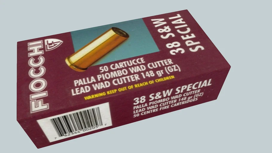 Fiocchi. 38 Special, ,Ammo box | 3D Warehouse