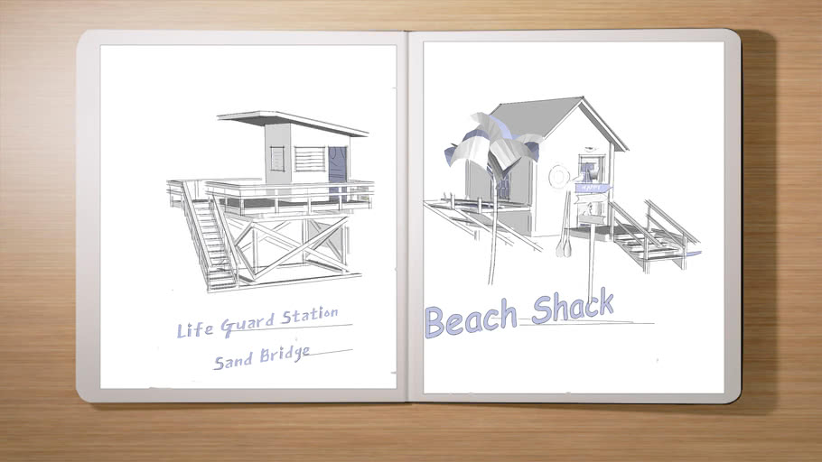Sketch Book Life Guard Station & Beach Shack | 3D Warehouse