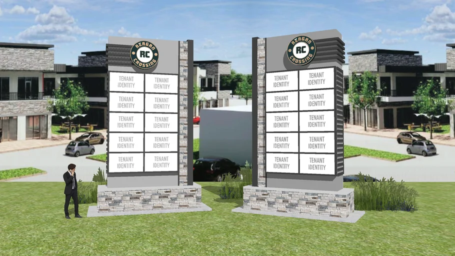 Reagan Crossing Pylon signs | 3D Warehouse