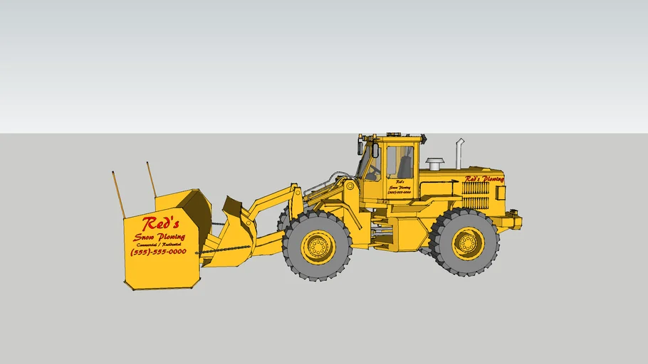 Cat 966H w/ 12' Snow Box Plow | 3D Warehouse