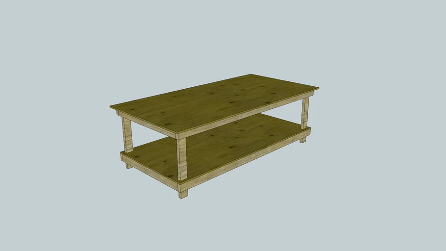 4x8 foot plywood and lumber work bench | 3D Warehouse