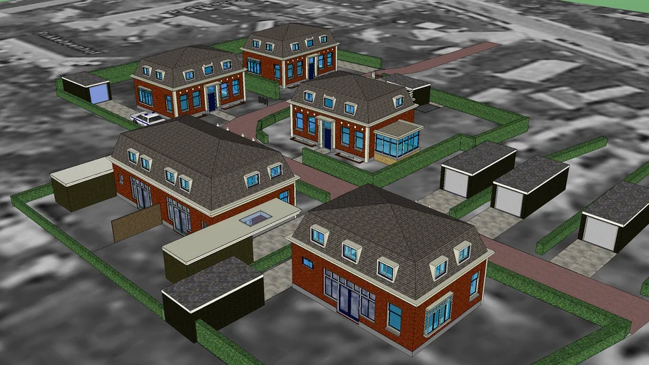 6 woonhuizen hoevelaken | 3D Warehouse
