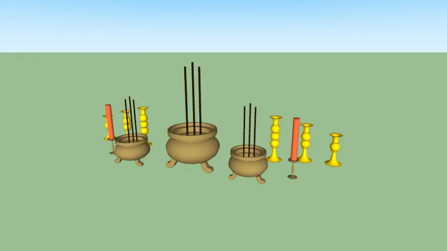 Lư hương bàn thờ 2 - altar incensory - thurible | 3D Warehouse