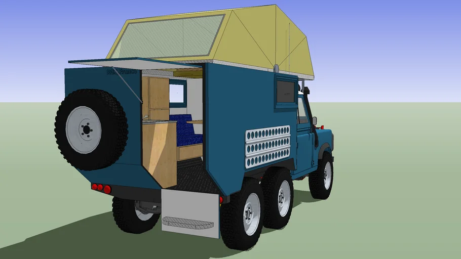 Land Rover Defender 110 6x6, Camper avec interieur | 3D Warehouse