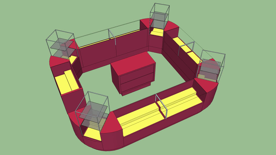 Jewelry Counter without Glass | 3D Warehouse