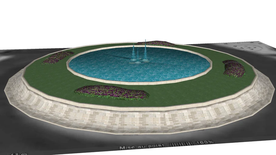 Rond-point en pierre avec fontaine | 3D Warehouse
