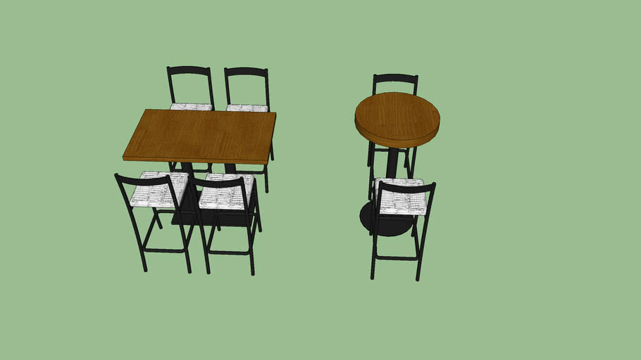 BAR Table Low and High | 3D Warehouse