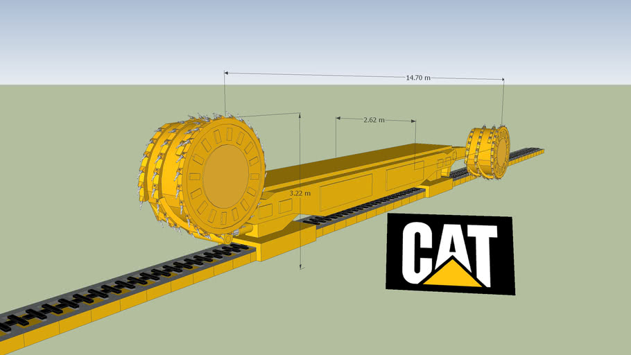 CATERPILLAR Longwall Coal Mining Shearing Machine with track | 3D Warehouse