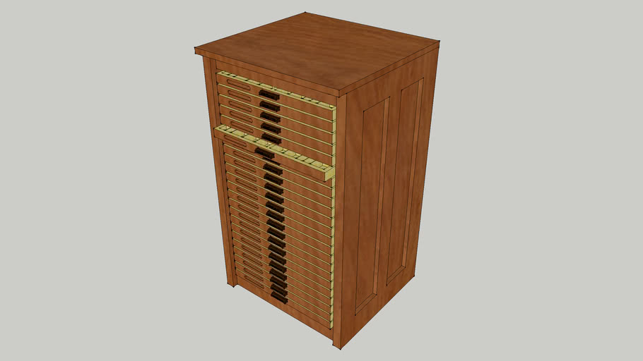 Letterpress Printer California Type Case Cabinet | 3D Warehouse