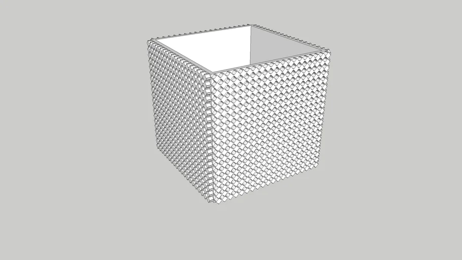 Tiny box with diamond cutouts succulent or cactus planter (3' cube) 3D ...