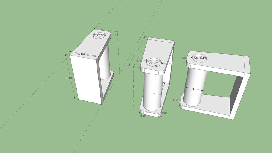 spa bracket with dimension | 3D Warehouse