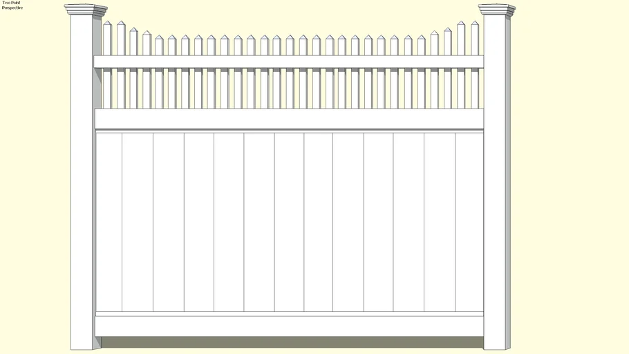 (Bufftech) Chesterfield Vinyl Fencing w/ Huntington | 3D Warehouse