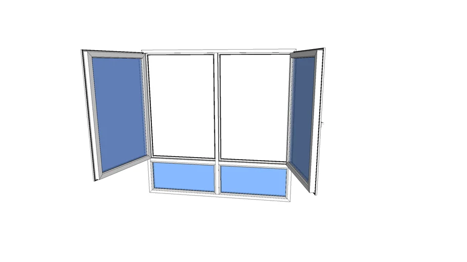 PVC window (4 sections (2x2), dynamic) | 3D Warehouse