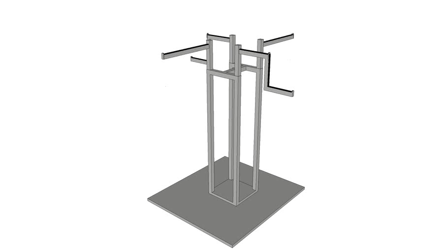 4-Way Clothing Floor Fixture (Retail) | 3D Warehouse