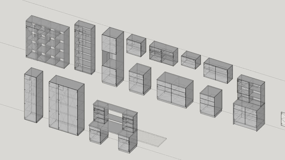 Smart Dynamic Parametric Cabinet - examples | 3D Warehouse