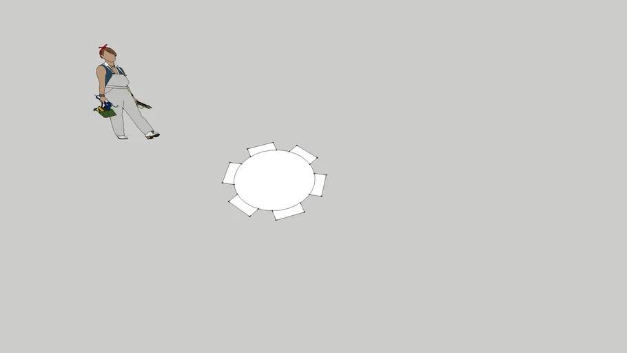 mesa 2 d redonda 2d circle table | 3D Warehouse