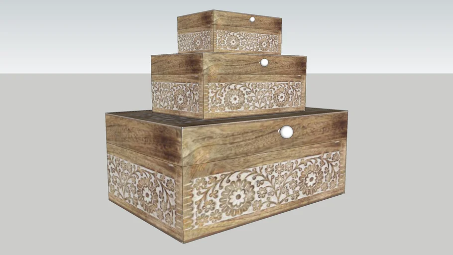 CARVED WOODEN DECORATIVE BOXES | 3D Warehouse