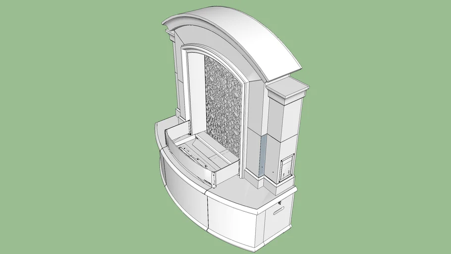 AFD 695-52 Large Firefall w/ Artisan Glass and Night Fyre | 3D Warehouse
