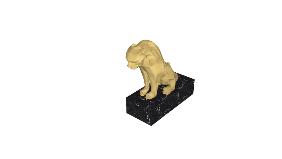 53808 Deco Figurine Lion on Marble 34cm | 3D Warehouse