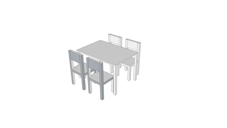 EQ mesa con cuatro sillas | 3D Warehouse