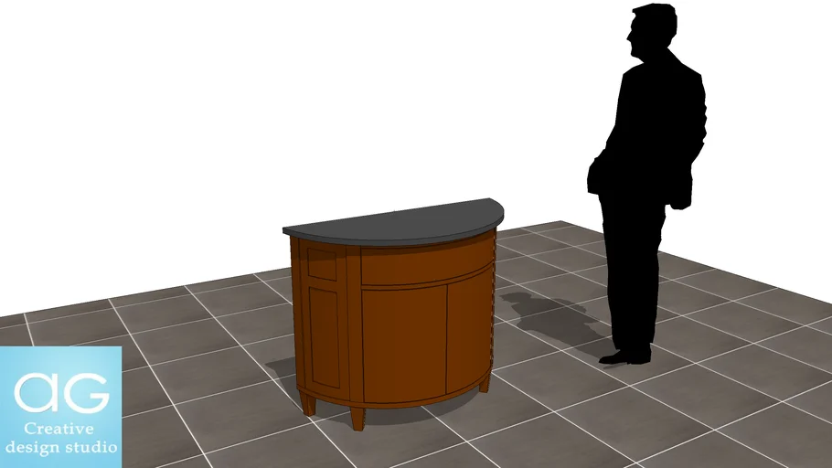 Round contemporary Console Table Concept_agcaddesigns | 3D Warehouse