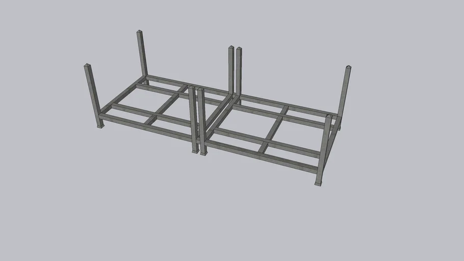Double stack rack with 25' arms | 3D Warehouse