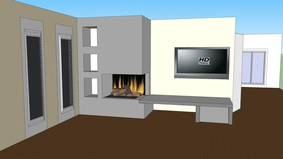 open haard met plateau | 3D Warehouse