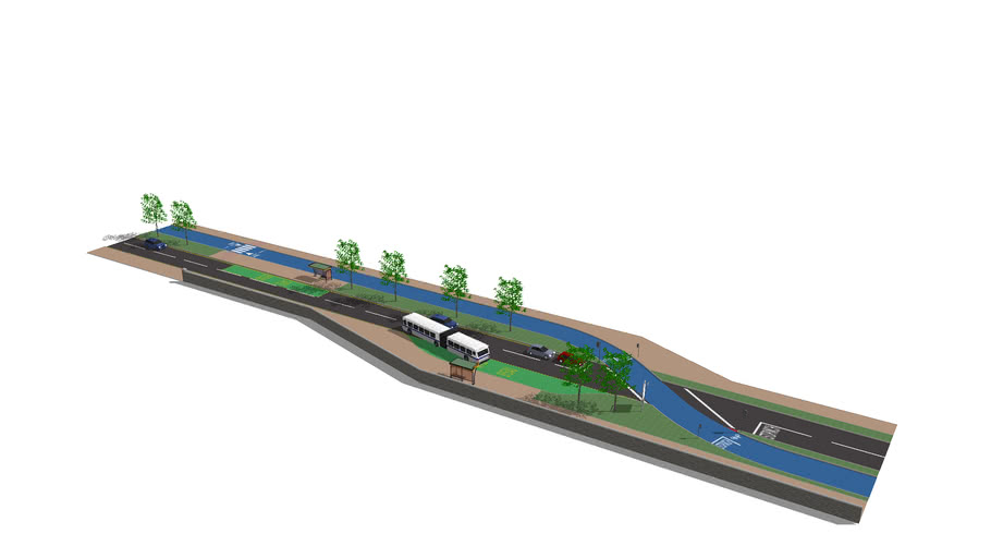 Road & Cycleway + Intersection UK - Active Travel Route] | 3D Warehouse