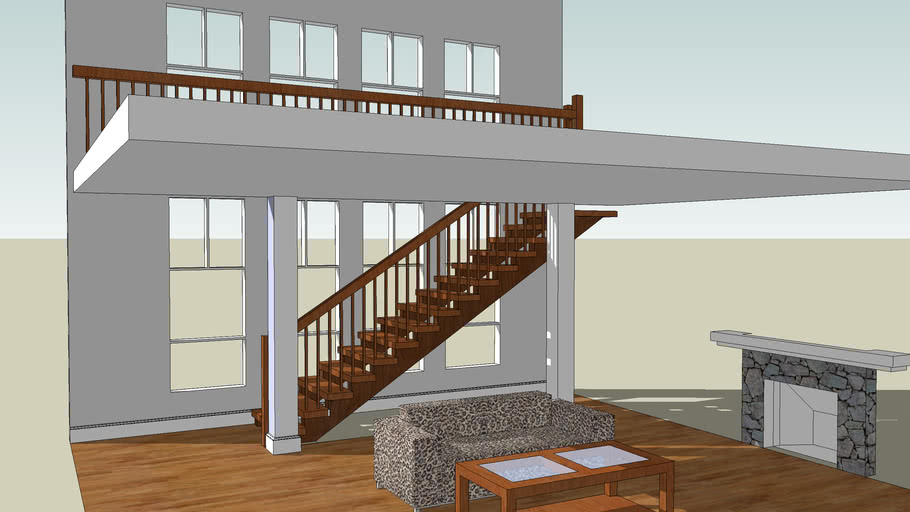 Open stairs - cut stringers | 3D Warehouse