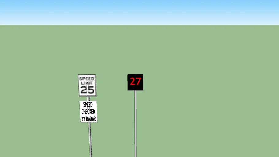 Speed limit 25 sign and LED radar speed checker | 3D Warehouse