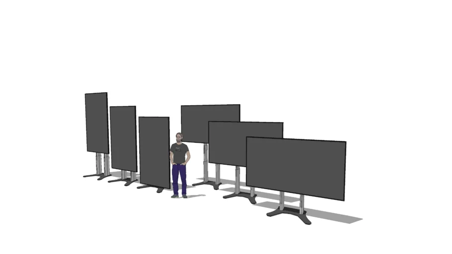 98 inch LCD screen on lifter stand | 3D Warehouse