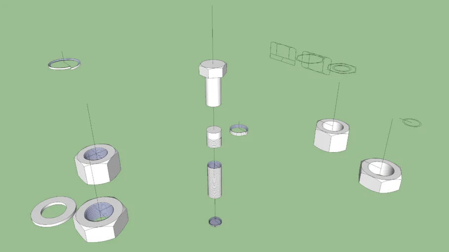 Truely accurate nuts and bolts | 3D Warehouse