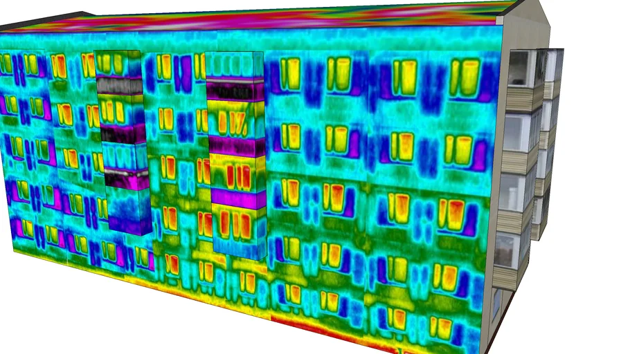 5 store panel building in Infrared. | 3D Warehouse