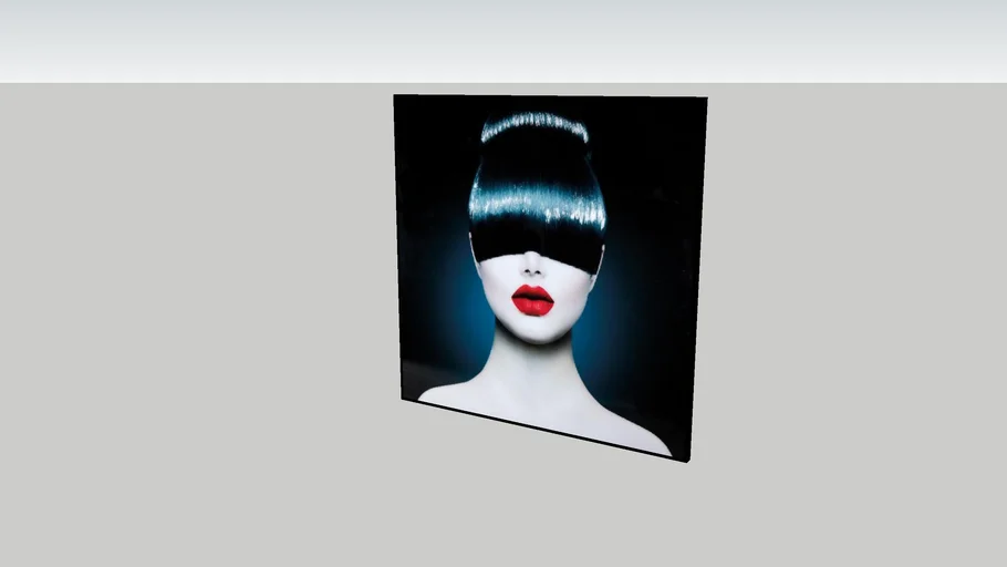 Melani glass art wall picture woman red lips ptmd | 3D Warehouse