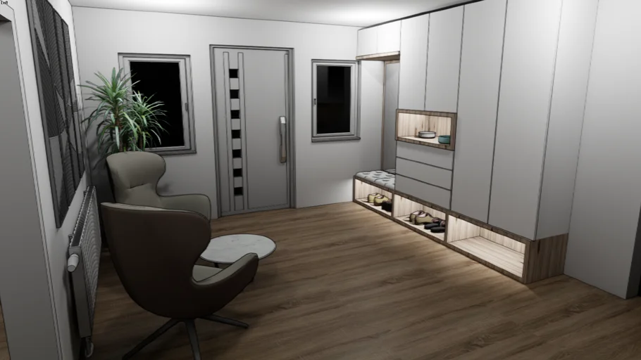 Anteroom and kitchen - Enscape render - | 3D Warehouse