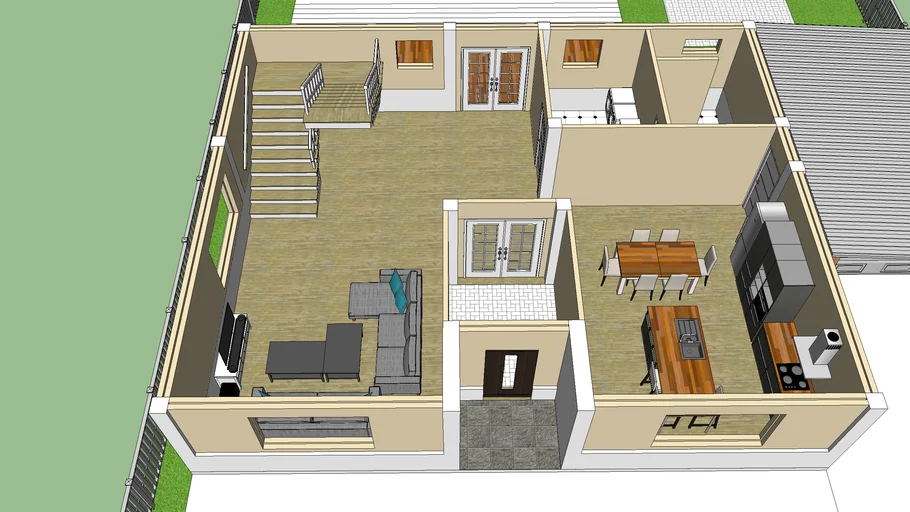 House first floor, eco, veranda, space, wood, bathroom, livingroom ...