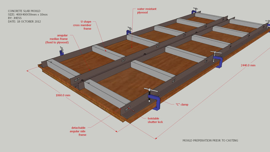 concrete slab mould - by: JESSIE CABILLON | 3D Warehouse