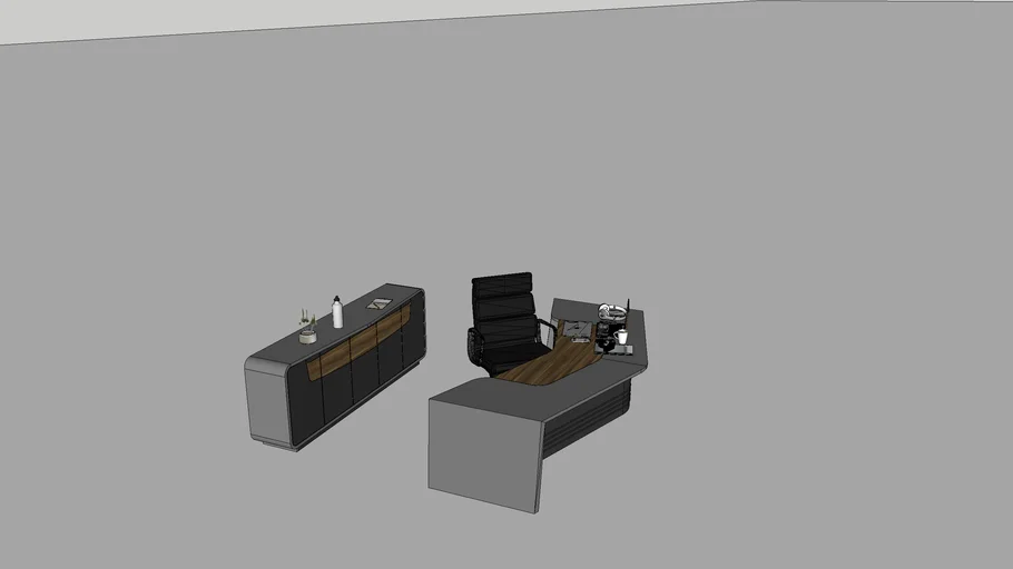 Designer office desk and console | 3D Warehouse