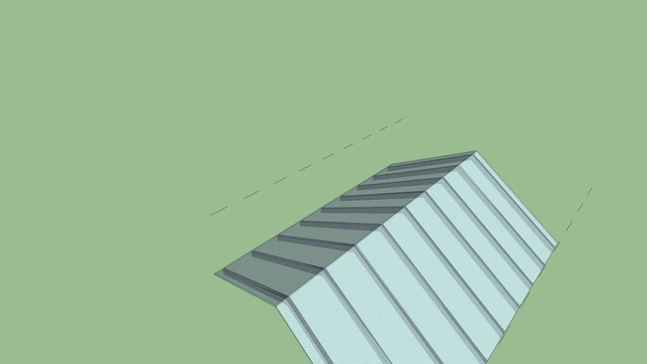 Polycarbonate sheet roof with box bar support | 3D Warehouse