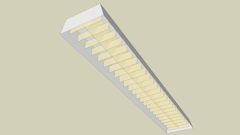 Fluorescent Ceiling Light Baffled 48inch IDX Compatible | 3D Warehouse