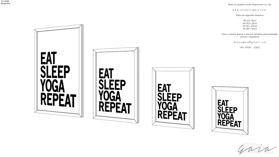 Quadro Eat Sleep Yoga Repeat | 3D Warehouse
