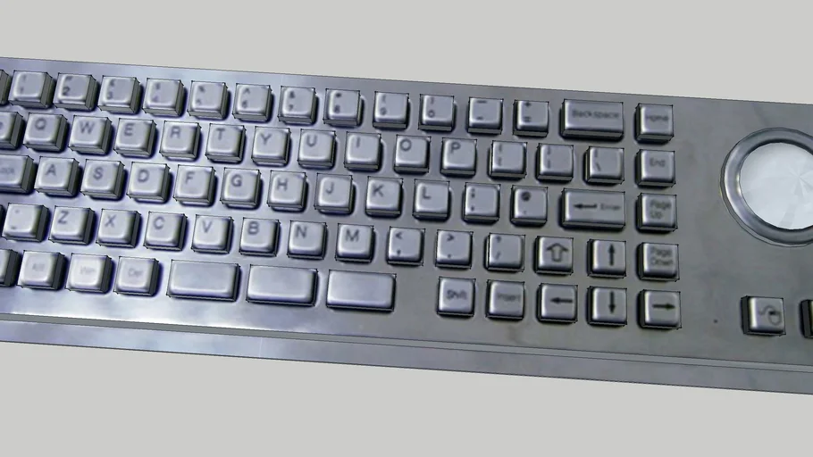 Metal Kiosk Keyboard with Integrated Trackball | 3D Warehouse