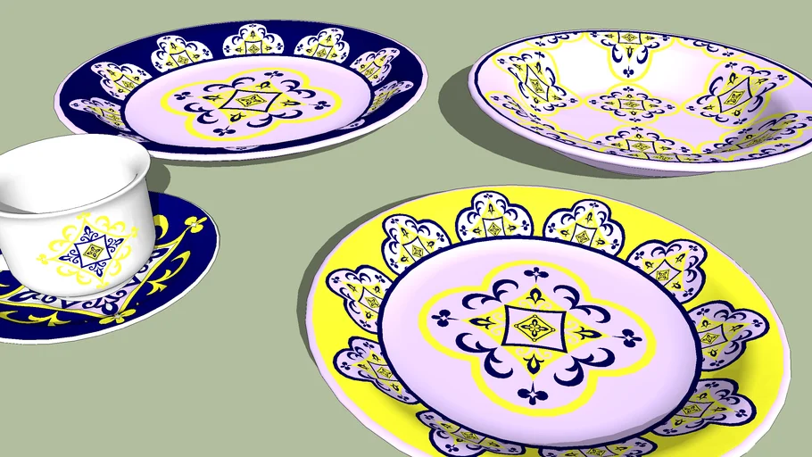 St. Louis Oxford Plate Set | 3D Warehouse