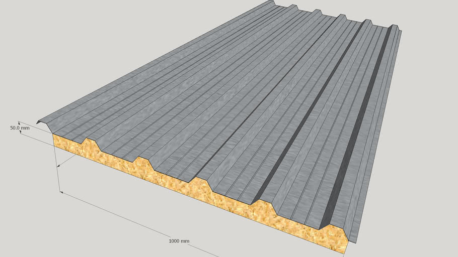 corrugated steel plate & Rockwool | 3D Warehouse