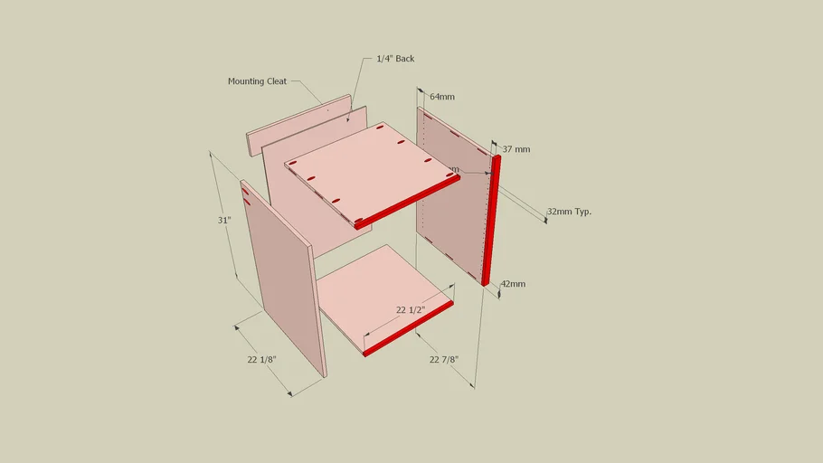 32mm Cabinet System Modern 32mm PVC Kitchen Cabinet, Wall Mounted At