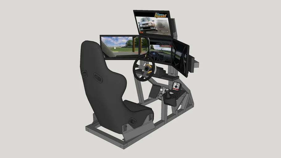 Simracing cocpit with triple screen | 3D Warehouse