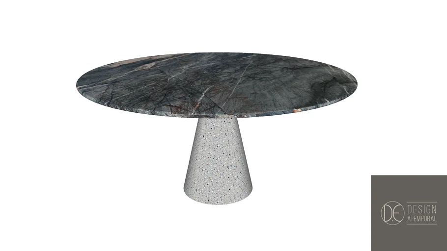 Mesa de Jantar Redonda Concrete Granilite Cinza e Pedra Crytos ...