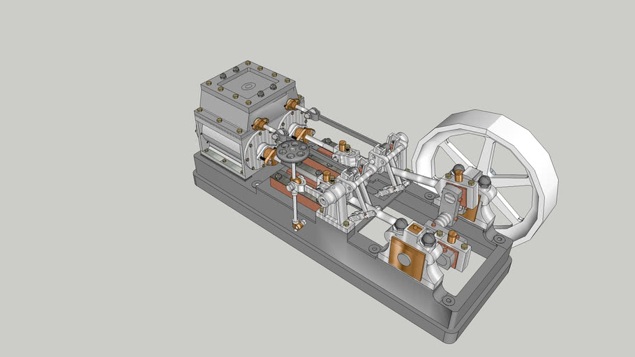 H. Muncaster two cylinder horizontal Static steam engine. | 3D Warehouse